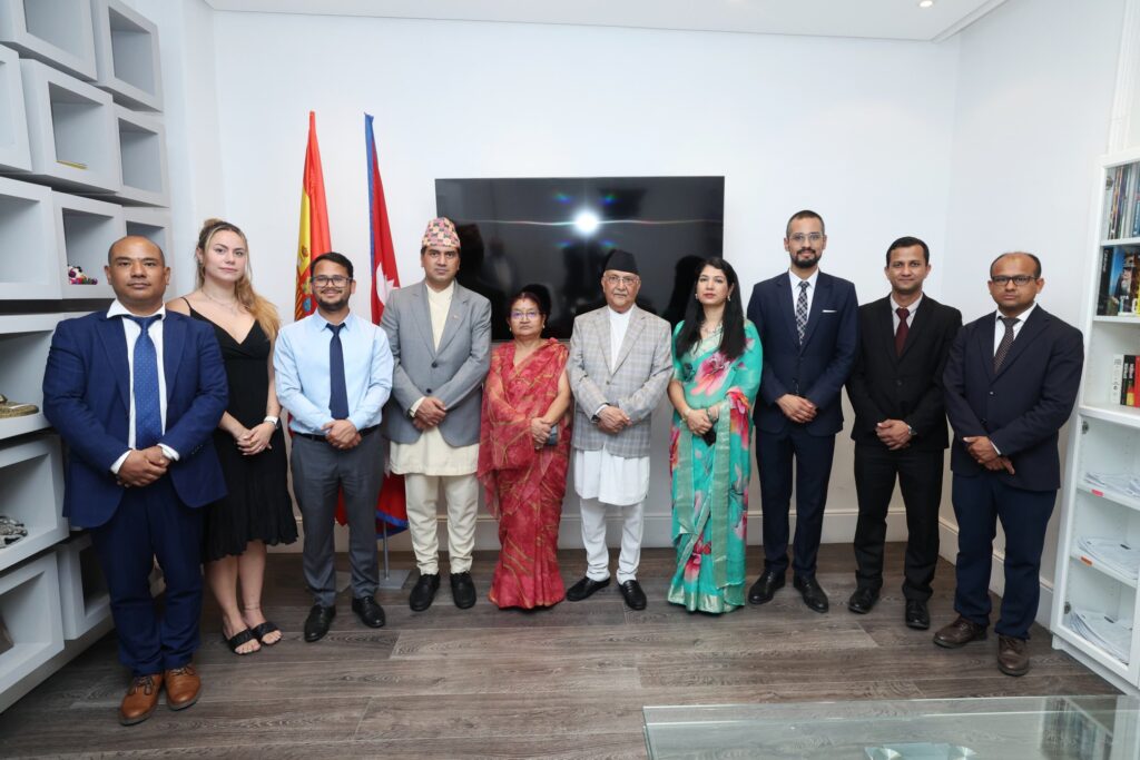 PM Oli Visits the Nepali Embassy in Spain - The Diplomat Nepal