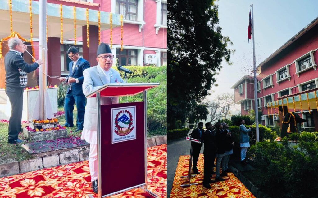Nepal Embassy in India Marks 76th Democracy Day with Flag Hoisting ...
